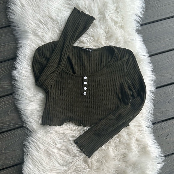 SHEIN | Sweaters | Shein Dark Green Cropped Sweater | Poshmark